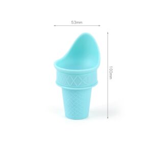 Plastic Ice Cream Cone Holder Ice Cream Snow Cone Rack, 2024 New Ice Cream Cone, Plastic Ice Cream Snow Cone Rack, Food Grade Ice Cream Plastic Cup Spoon For Birthday Party, Gifts For Kids (4 Set)