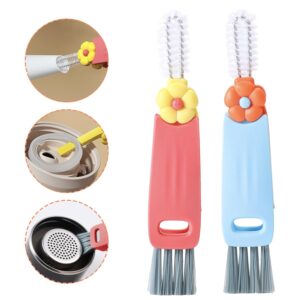 3 in 1 cup lid cleaning brush, 2024 new crevice cleaning brush for bottle gap tight spaces cup, 2 pack multifunctional bottle cleaning tools (2 pcs)