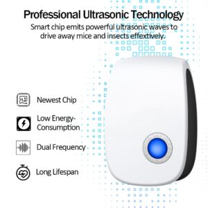 2024 Upgraded Ultrasonic Pest Control Repeller 6 Packs Electronic Pest Repellent Plug in Indoor Sonic Repellent Plug Pest Control for Rodents Cockroach Bug Roach Insects Mice Spiders Mosquitoes