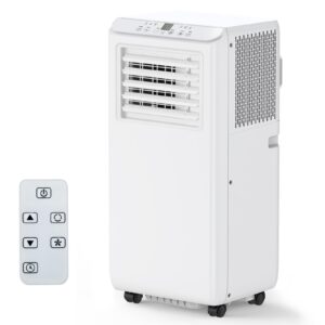 acekool portable air conditioner, 8000btu air conditioners for room cooling up to 350 sq. ft, 3-in-1 portable ac unit with remote control & window kit for home, office, bedroom, white