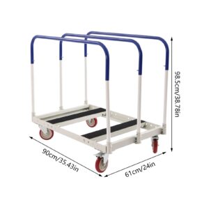 Silencear Steel Frame Panel Truck Cart, Platform Truck Cart with Swivel Casters, Adjustable Panels Heavy Duty Drywall Dolly Cart, 1000 Lbs Load Capacity, 39" x 24" x35.4"