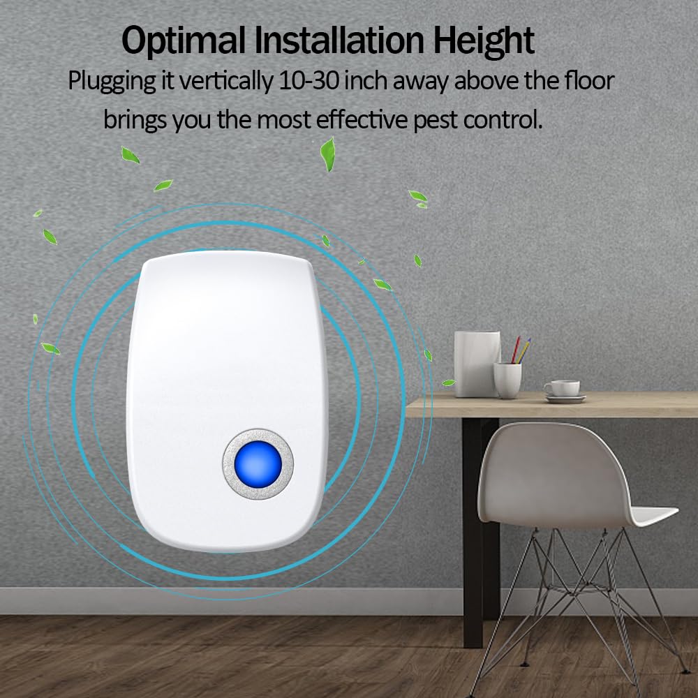 2024 Upgraded Ultrasonic Pest Control Repeller 6 Packs Electronic Pest Repellent Plug in Indoor Sonic Repellent Plug Pest Control for Rodents Cockroach Bug Roach Insects Mice Spiders Mosquitoes