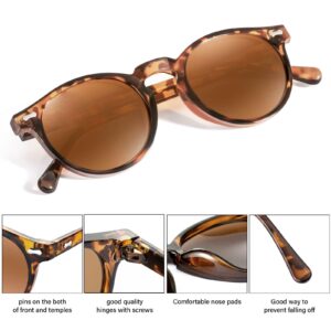 YMRFW Retro Polarized Sunglasses for Women Vintage Style Small Round Sun Glasses UV Protection