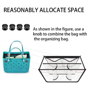 Hotanry Beach Bag Organizer Original Accessories for Bogg Bag XL, Bogg Bag Divider Storage Bag Suitable for Bogg Bag Large, Insert Inner Bags, Transparent & Black