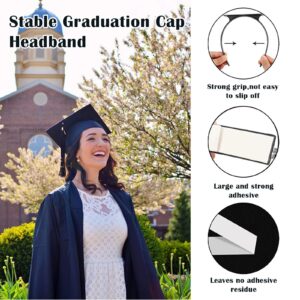 2 Pack Firm Anti-Fall Hairband for Securing Cap and Hairstyle, Upgraded Inner Headband Insert for Graduation Caps