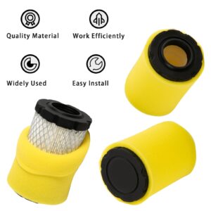 DemJamr MIU14395 Air Filter AM125424 Oil Filter Tune Up Kit for JD D100 D110 D105 D125 D130 D140 BS 594201 590825 591334 796031 Husqvarna YTH22V46 YTH24V48 YTA22V46 Lawn Mower