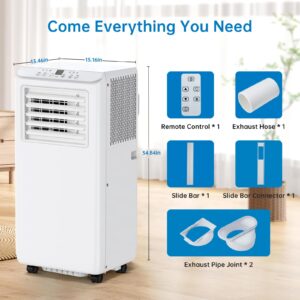 Acekool Portable Air Conditioner, 8000BTU Air Conditioners for Room Cooling Up to 350 Sq. Ft, 3-in-1 Portable AC unit with Remote Control & Window Kit for Home, Office, Bedroom, White