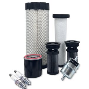 HERO Maintenance Filter Kit For Exmark LZE801GKA604A1 Lazer Z E-Series Zero-Turn Mower Filters Fits OEM 110137038 110137039 490650724 490190031 BPR4ES 1160164 With Kawasaki FX801V-AS04 29HP Engine