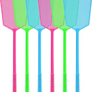 Multi-Pack Plastic Fly Swatters,Manual Colorful Flyswatters,6 Pack Heavy Duty Fly Killer,Work for Indoor,Garden,Office