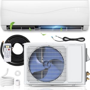 12000btu mini split air conditioner and heater -simoe ductless inverter mini split ac/heating system with 1 ton heat pump, 208-230v 17 seer2 wall-mounted ac, cools up to 750 sq. ft energy efficient