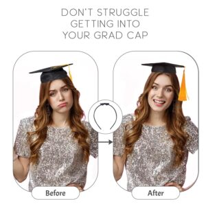 Graduation Cap Headband,Gradcapband Secures Your Graduation Cap. Grad Cap Headband,Don't Change Your Hair. Upgrade Your Cap Black,Cap Headband Insert,Fixed Graduation Cap