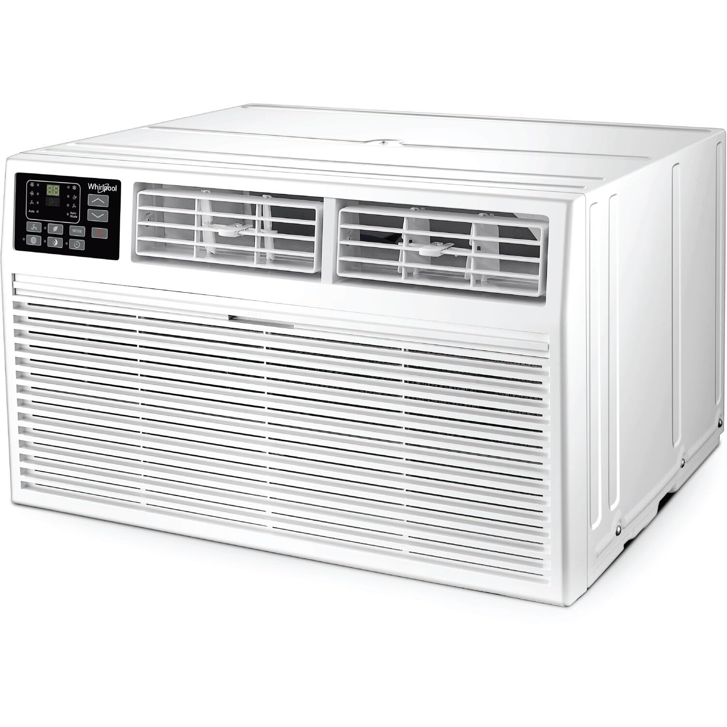 Whirlpool 14,000 BTU Through the Wall Air Conditioner, 230V, Cools up to 700 Sq. Ft for Living Room, Bedroom, Kitchen, Apartment, with Dehumidifier, Remote Control, Digital Display, 24H Timer, White