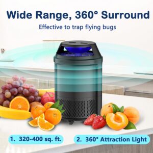 Zaioo Fly Trap Indoor Non-Zapper Mosquito Trap 2 Modes Insect Traps Indoor Plug in Gnat, Fruit Fly, Bug Catcher for House with 4 Sticky Glue Boards