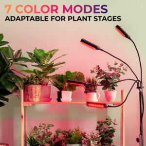 Everlasting Comfort Grow Lights for Indoor Plants Full Spectrum - Plant Lights for Indoor Growing (4 Lamps), 3-18 Hour Timer, Adjustable 63" Tripod, LED Grow Lights, Plant Light for Seed Starting