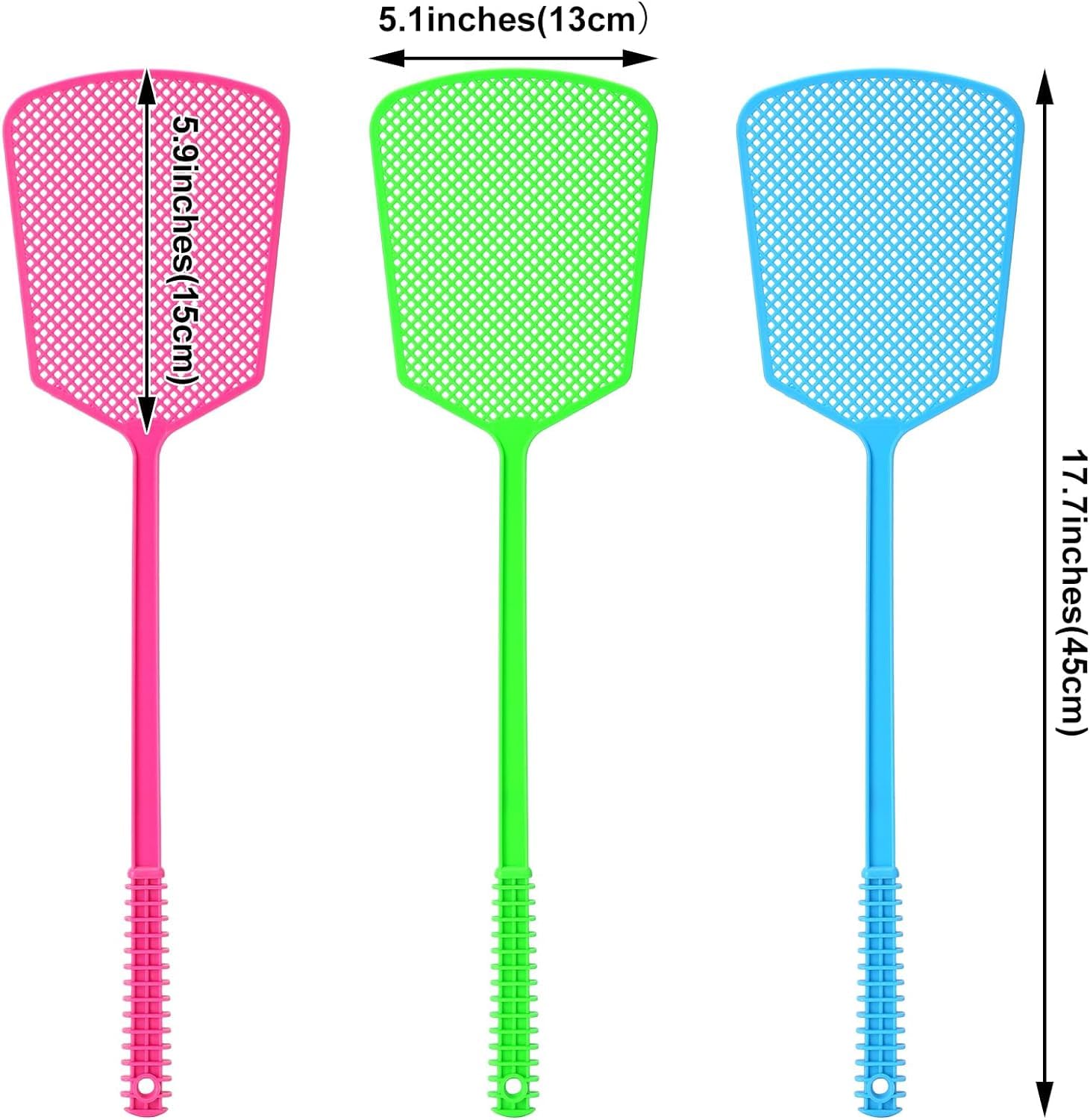 Multi-Pack Plastic Fly Swatters,Manual Colorful Flyswatters,6 Pack Heavy Duty Fly Killer,Work for Indoor,Garden,Office