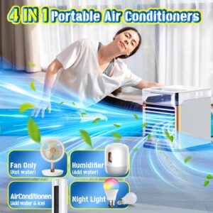 Ittoir Portable Air Conditioners, Cooling Fan Air Conditioner, Mini Air Conditioner with 3 Wind Speed & 2 Mist Level, Evaporative Air Cooler, Air Conditioner Portable for Bedroom Office Home, Gold