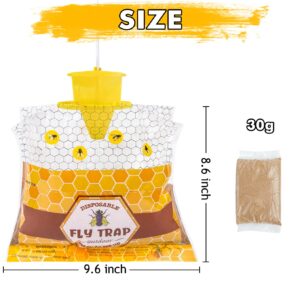 Fly Traps Outdoor Fly Trap Hanging, 8 Natural Pre-Baited Fly Bags Outdoor Disposable, Fly Hunter Catchers Control Killer Repellent Outdoors, Stable Horse Farm Barn Ranch Fly Trap for Mosquito Bug