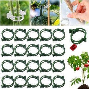 Secured Plastic Plant Clips, 2024 Combinable Plant Support Clips, Plastic Trellis Clips for Climbing Plants, Vine Vegetables Fixing Clips, Plant Clips for Tomato Trellis & Peony Cages (Green, 100pcs)