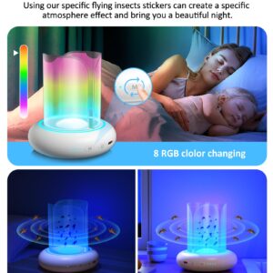 Camfeast 360° Flying Insect Trap with 60h USB Rechargeable Battery, Get-rid Food, Plant Fruit-Fly Killer, Night Light Catcher for Gnat, Noseeum, Flies, Housefly, Trap on Indoor House, Insectos Trampa