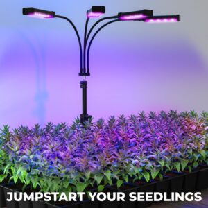 Everlasting Comfort Grow Lights for Indoor Plants Full Spectrum - Plant Lights for Indoor Growing (4 Lamps), 3-18 Hour Timer, Adjustable 63" Tripod, LED Grow Lights, Plant Light for Seed Starting