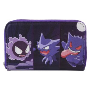 loungefly pokemon gastly evolutions zip around wallet, black