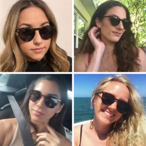 YMRFW Retro Polarized Sunglasses for Women Vintage Style Small Round Sun Glasses UV Protection