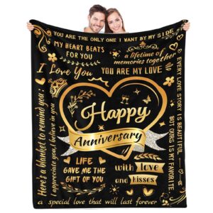 anniversary blanket, wedding anniversary blanket gifts, anniversary romantic gifts for couple, ultra soft throw blanket, gift for boyfriend/girlfriend, wife/husband on christmas, thanksgiving 40"x50"