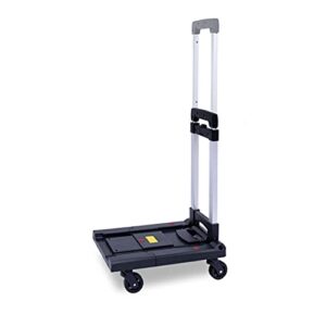 generic flatbed cart folding folding platform truck plastic push cart heavy duty portable trolley with retractable chassis for lage travel moving office hand