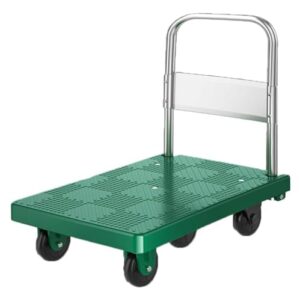 generic folding foldable moving warehouse push hand truck heavy duty platform cart dolly transport truck for heavy thing moving, green