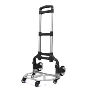 generic folding hand truck grocery shopping trailer folding portable cart trolley for loading and storage (black)