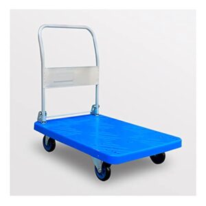 generic platform hand truck plastic platform truck with wheels and foldable metal handle for transport household items pc baggage moving hand trucks push dolly for loading (size : mute1) (mute 3)