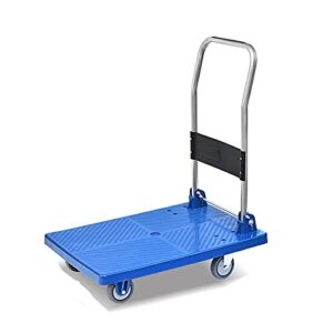 platform trucks platform hand truck folding moving trolley with quiet wheels for warehouse restaurants small cart 440lbs weight capacity platform cart