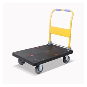 generic cart folding platform truck plastic panel and metal handle moving push cart for warehouse basements flatbed trolley easy transport platform truck cart (size : 85-normal)