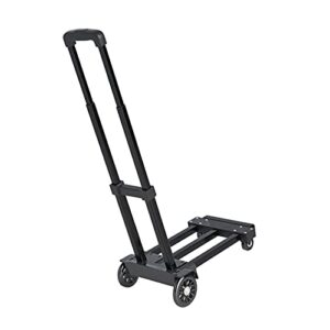 generic hand trucks multifunctional telescopic folding hand truck, portable shopping cart luggage cart, transport trolley, with 4 solid pvc wheels, load 80kg