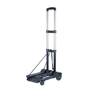 hand trucks baggage cart folding hand truck, 55kg capacity heavy-duty trolley car, multifunctional travel shopping platform cart, 4-wheel light and easy to move cart