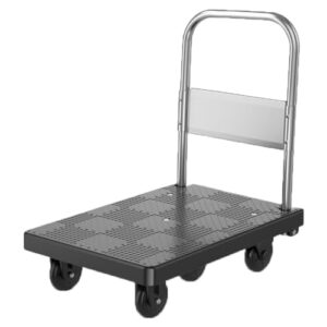 generic heavy thing moving hand truck foldable heavy duty flatbed cart dolly transport truck for moving warehouse, black