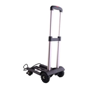 Generic Handling Vehicle Flatbed Truck Portable Folding Hand Truck 360° Rotating Platform Cart for Luggage Personal Travel Shopping Auto Moving and Office Use, 24X46CM, Black