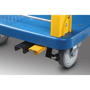 Generic Flatbed Hand Cart Plastic Deck Platform Truck Folding Moving Push Cart with Metal Handle and Silent Wheels for Office Bookstore High Capacity Trolley Heavy Duty Flatbed Cart (Size : L)