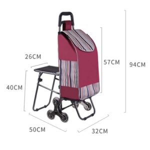 Climb Stairs Hand Truck Portable Shopping Trolley Large Capacity Hand Truck Folding Shopping Cart for Home Shop Garage,Can Hold 330 Lbs (E)