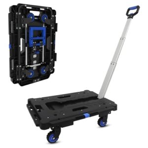 generic foldable platform hand truck can splice together push cart 300lb weight capacity lightweight flatbed trolley for warehouse,can hold 300 lbs