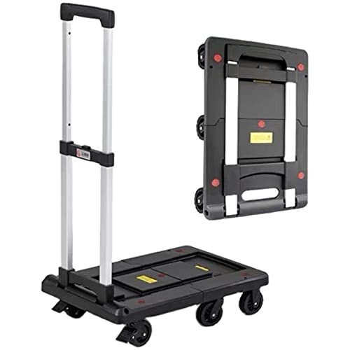 Generic Flatbed cart Folding Folding Platform Truck Plastic Push Cart Heavy Duty Portable Trolley with Retractable Chassis for Lage Travel Moving Office Hand