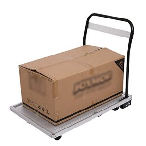 Platform Hand Truck Platform Truck Folding Multifunctional Moving Aluminum Foldable Handle Rolling Flatbed Cart Hand Truck Load Capacity 770lb Push Dolly for Loading