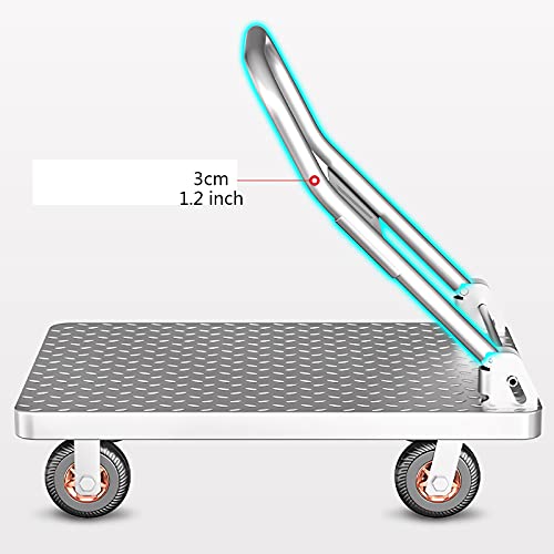 Hand Truck Push Cart Dolly Steel Moving Platform Hand Truck Foldable for Easy Storage and 360 Degree Swivel Wheels Large Load Capacity Utility Cart (Size : Ty1)