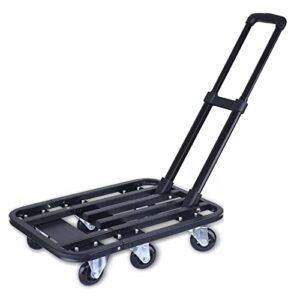 generic cart lightweight push cart moving platform hand truck with foldable adjustable handle for easy storage and 360 degree swivel wheels platform truck cart (color : 180kg)