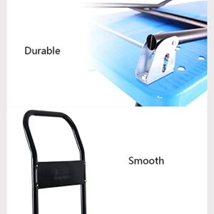 Generic Cart Platform Truck Thicken Hand Cart with 360 Degree Swivel Wheels and Foldable Handle Silent for Shopping Luggage Moving Trolley Platform Truck Cart (Size : 88 * 58-550lb)