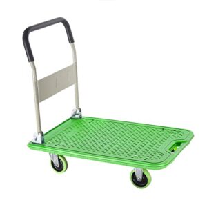 generic hand cart,multi-functional platform truck on wheels,with metal foldable handle,open platform,for bookstore restaurant moving cart (color : mute model, size : 90 * 60 * 86cm)