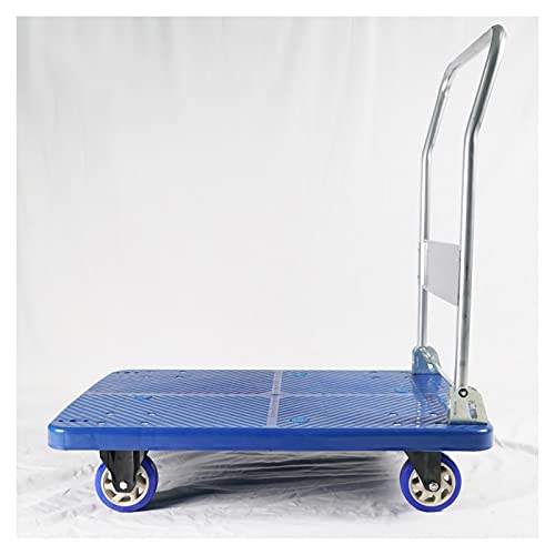 Generic Hand Trucks Plastic Platform Cart Lightweight and Foldable Hand Truck with 4 Wheels 360 Degree Pull and Push for Luggage Home Daily Transport Push Cart (Size : 91 * 60-660lb)