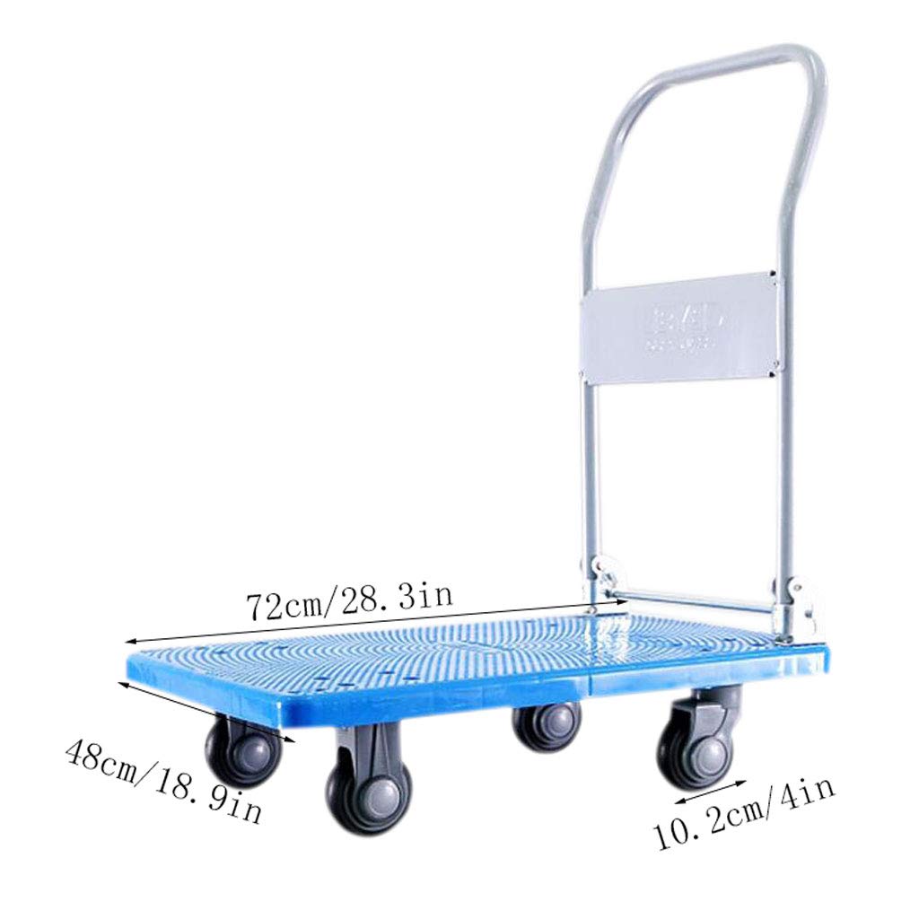 Generic Carts,Platform Trucks,Home Hand Trolley Warehouse Office Garden Garage Workshop Folding Truck Heavy Duty Flat Bed Transport Cart/a