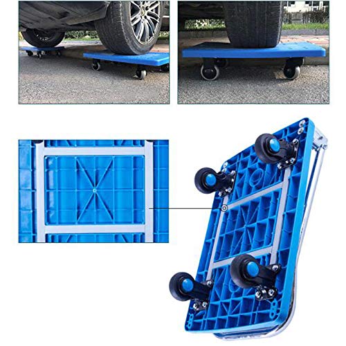 Generic Carts,Platform Trucks,Home Hand Trolley Warehouse Office Garden Garage Workshop Folding Truck Heavy Duty Flat Bed Transport Cart/a