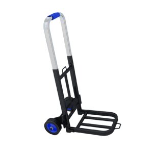 generic hand trucks folding hand trucks, heavy-duty 2-wheel solid rubber wheeled trolley, multifunctional transport luggage cart, steel portable 100kg load, with bungee cord